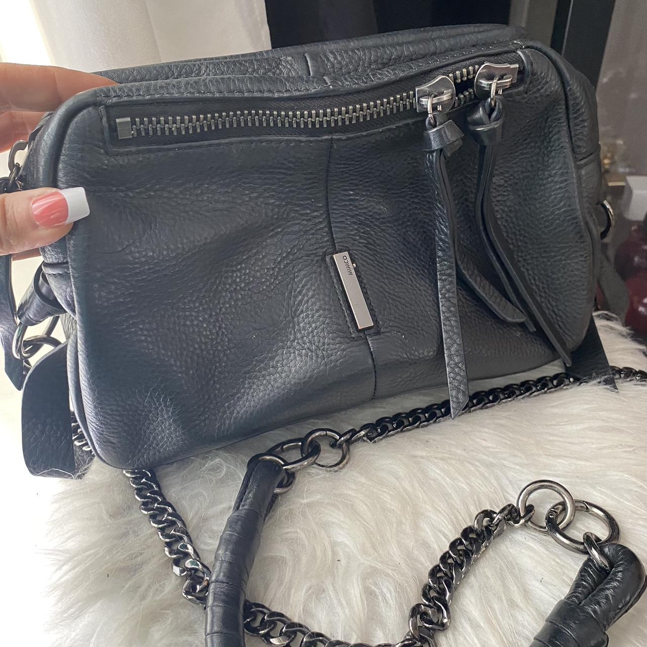 Mimco Genuine leather crossbody bag Zip closure... - Depop