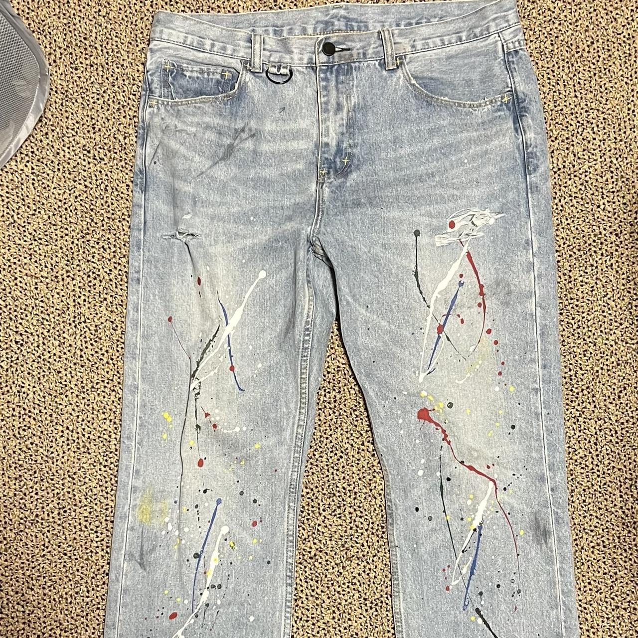 Number nine paint jeans Ss06 Ripping at front... - Depop
