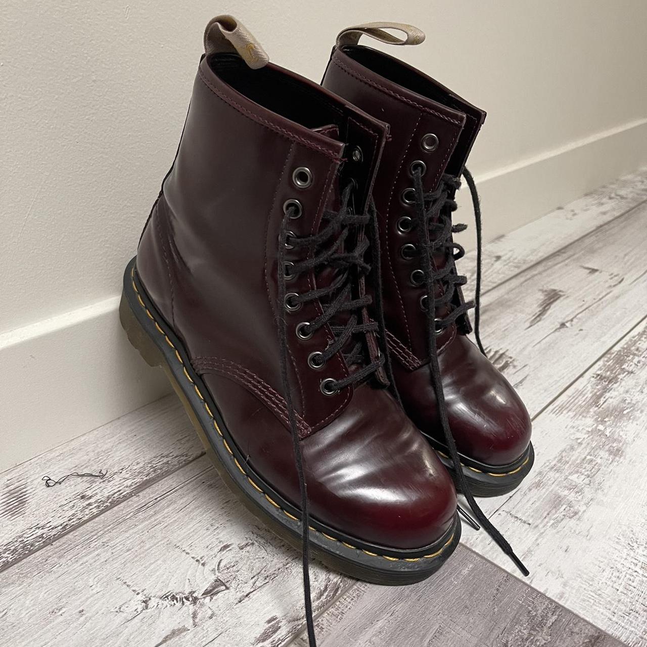 Women's Burgundy Boots | Depop