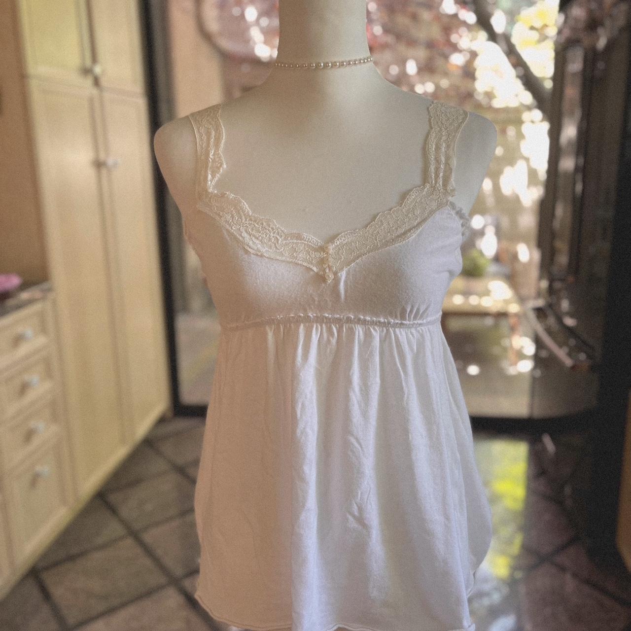 abercrombie & fitch white lace eyelet babydoll... - Depop