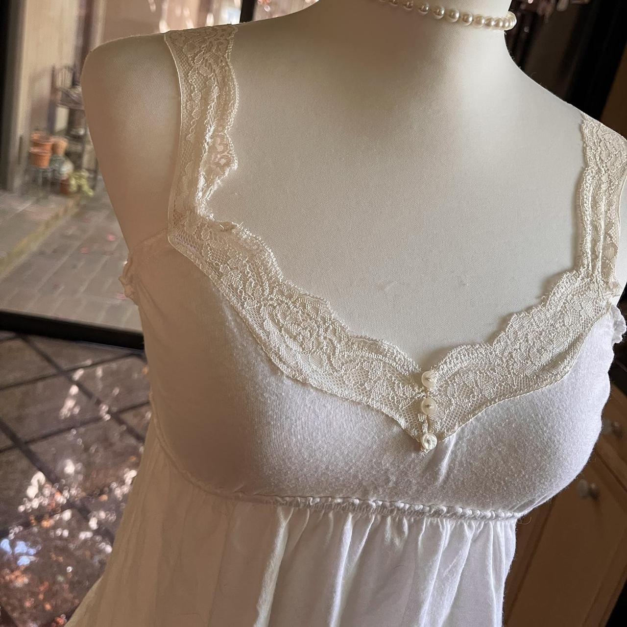 abercrombie & fitch white lace eyelet babydoll... - Depop