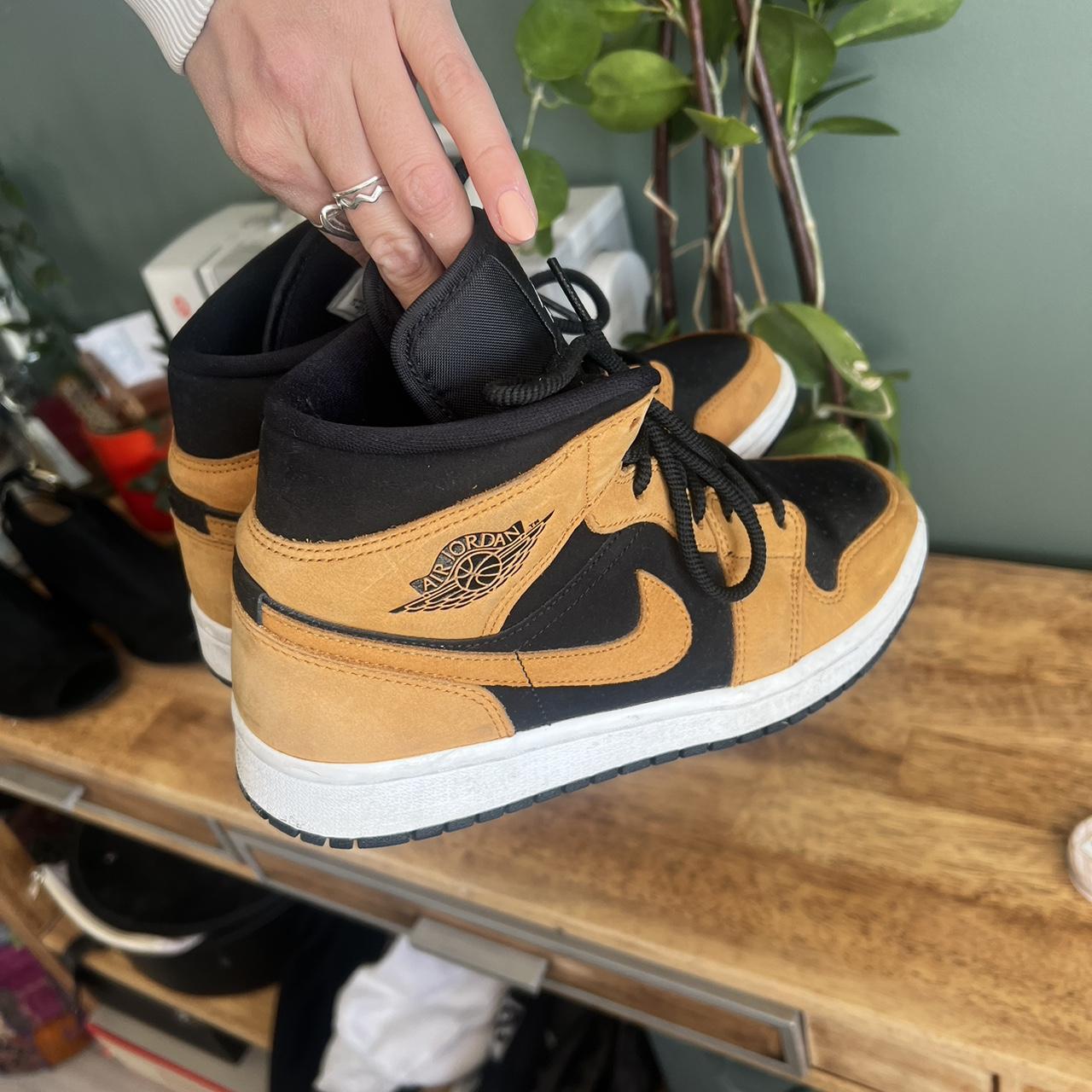 Suede Black and Tan Nike air Jordan’s size 6 great... - Depop