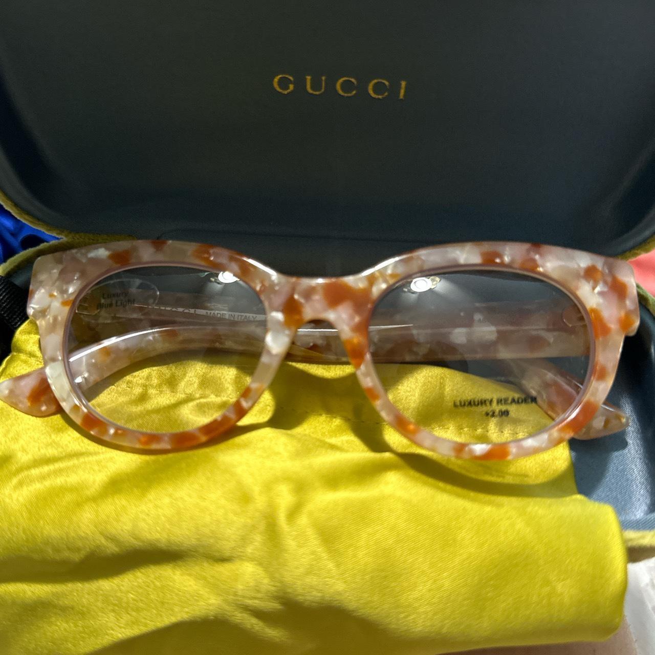 GUCCI eye glasses with star details and Gucci symbol... - Depop