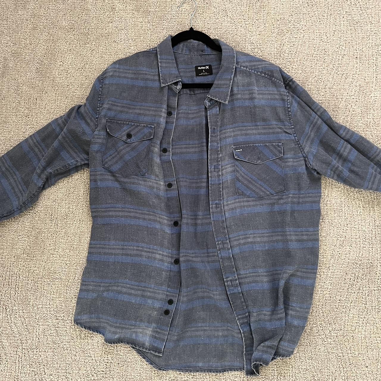 Hurley Long Sleeve Flannel Condition - Good Size -... - Depop
