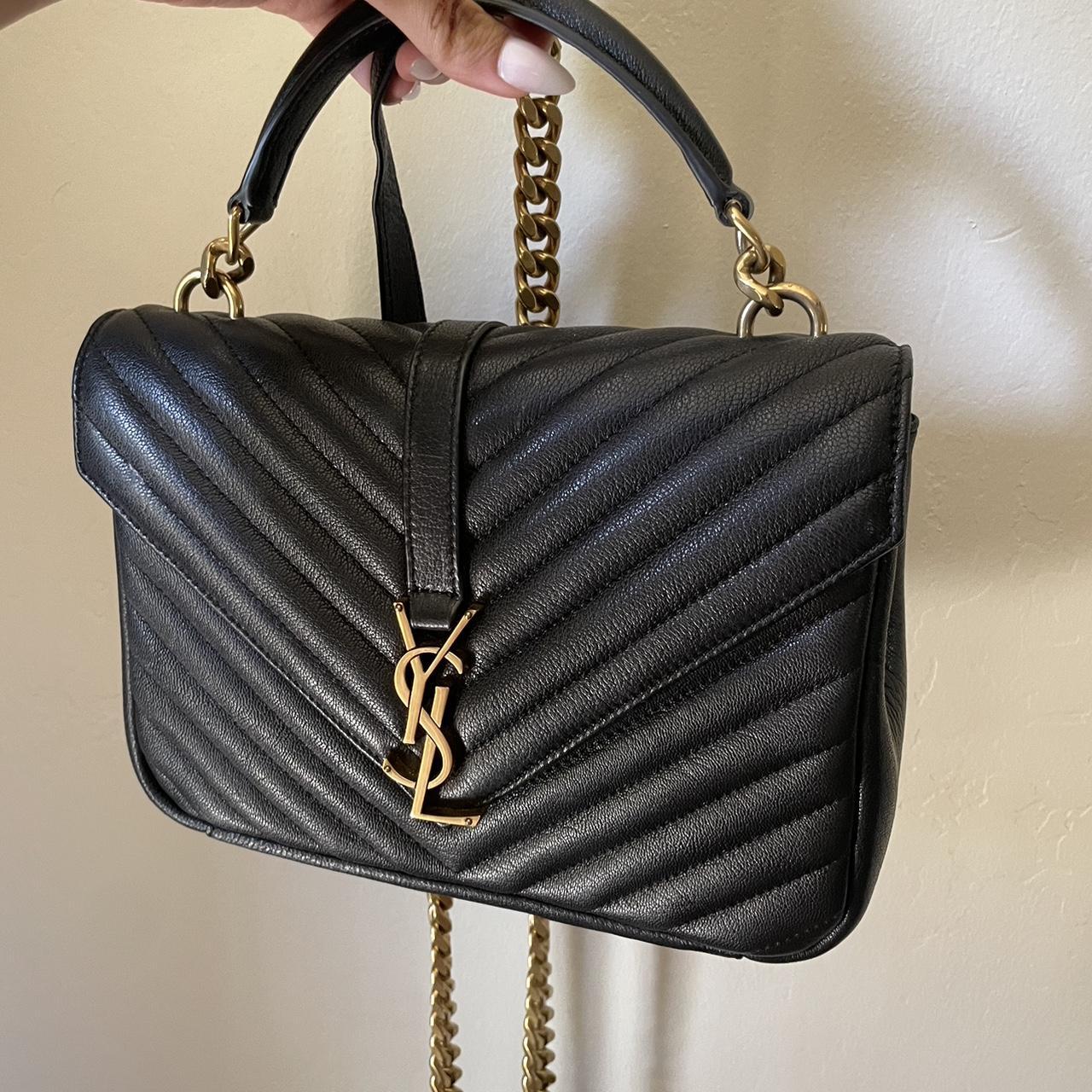 YSL college medium quilted bag. High quality - Depop