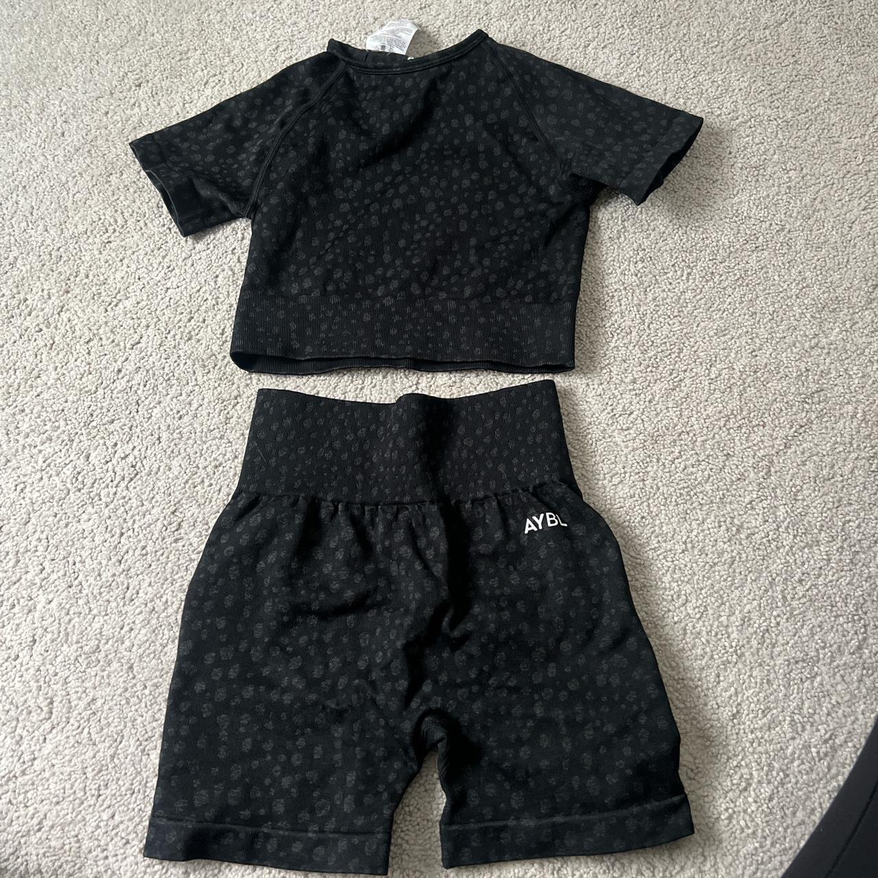 AYBL black dotted workout set originally would be... - Depop