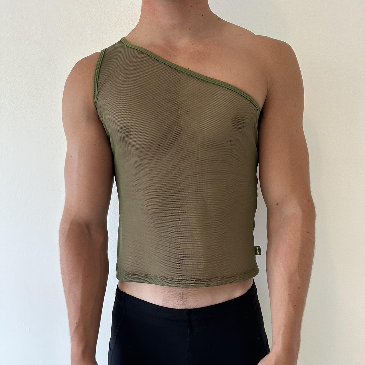 RARE heaven by marc jacobs mesh one sleeve green... - Depop