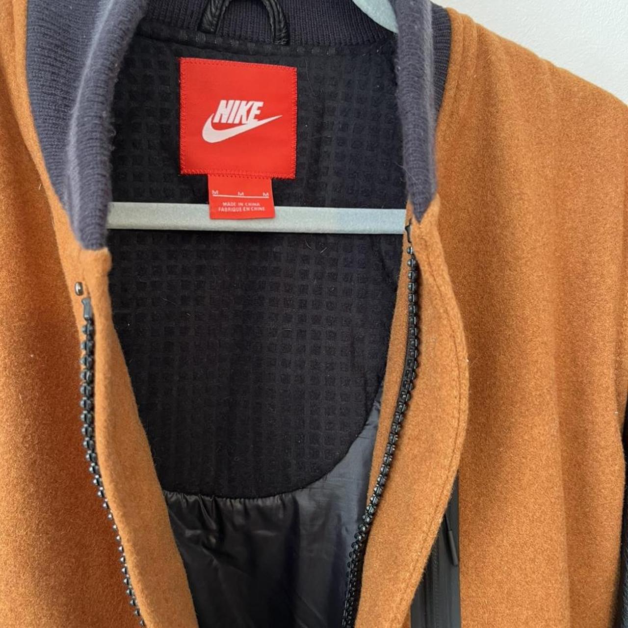 Nike Varsity Jacket Leather Wool Excellent... - Depop