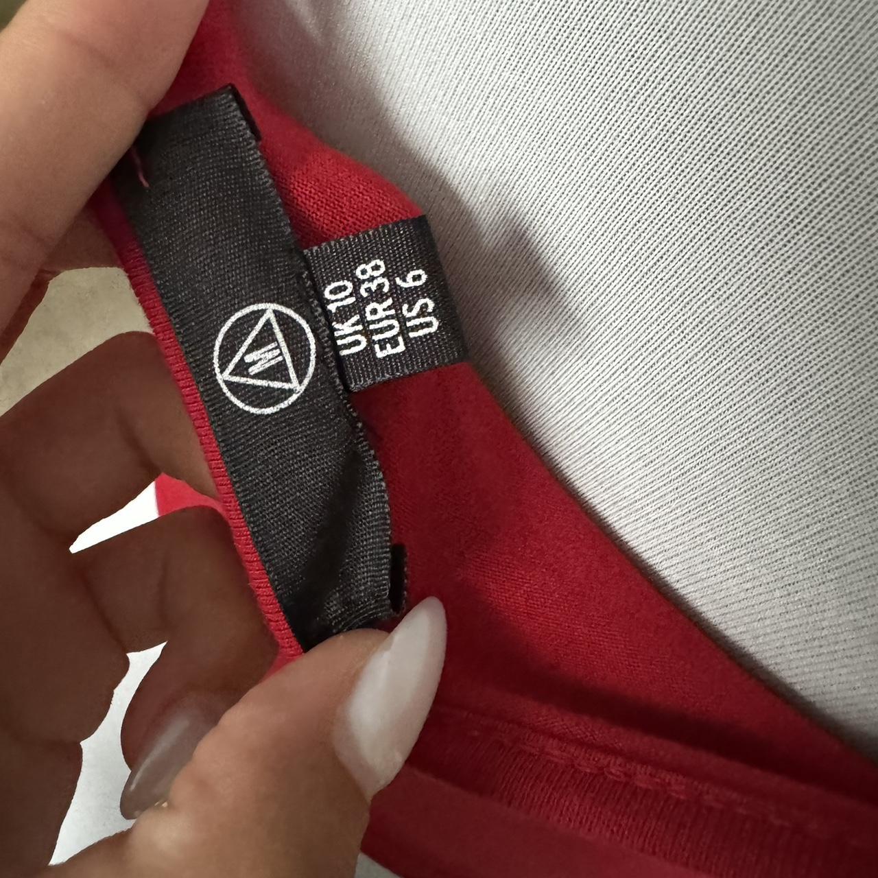 Missguided red off-shoulder crop top with cross over... - Depop