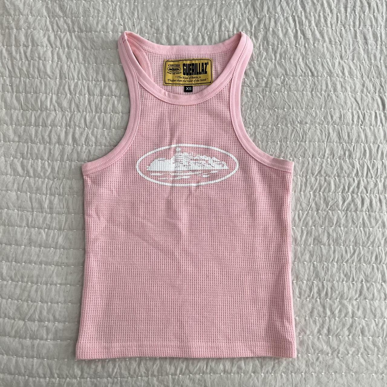 Corteiz pink mini tank - Depop