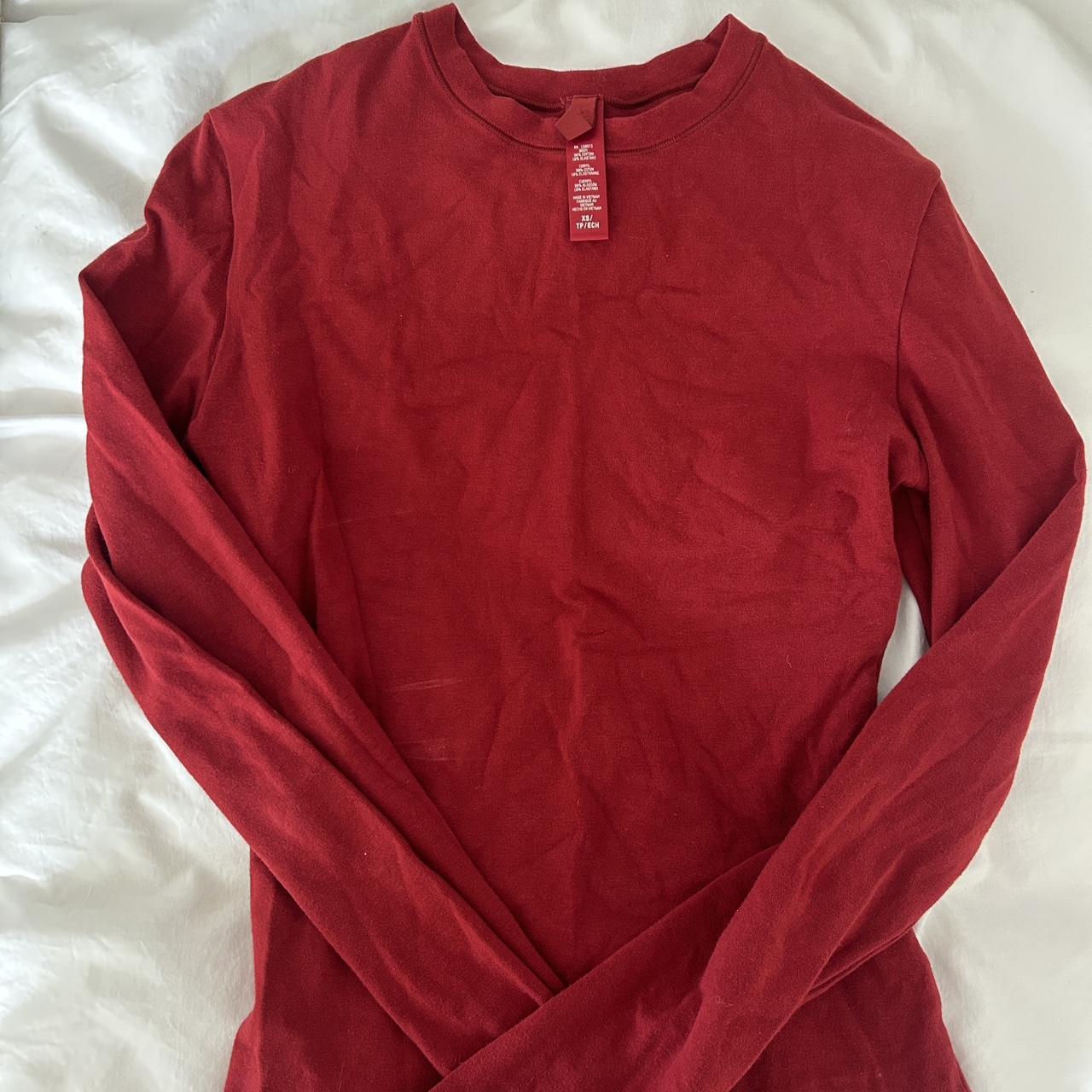skims red fits everyone long sleeve size XS in the... | Depop