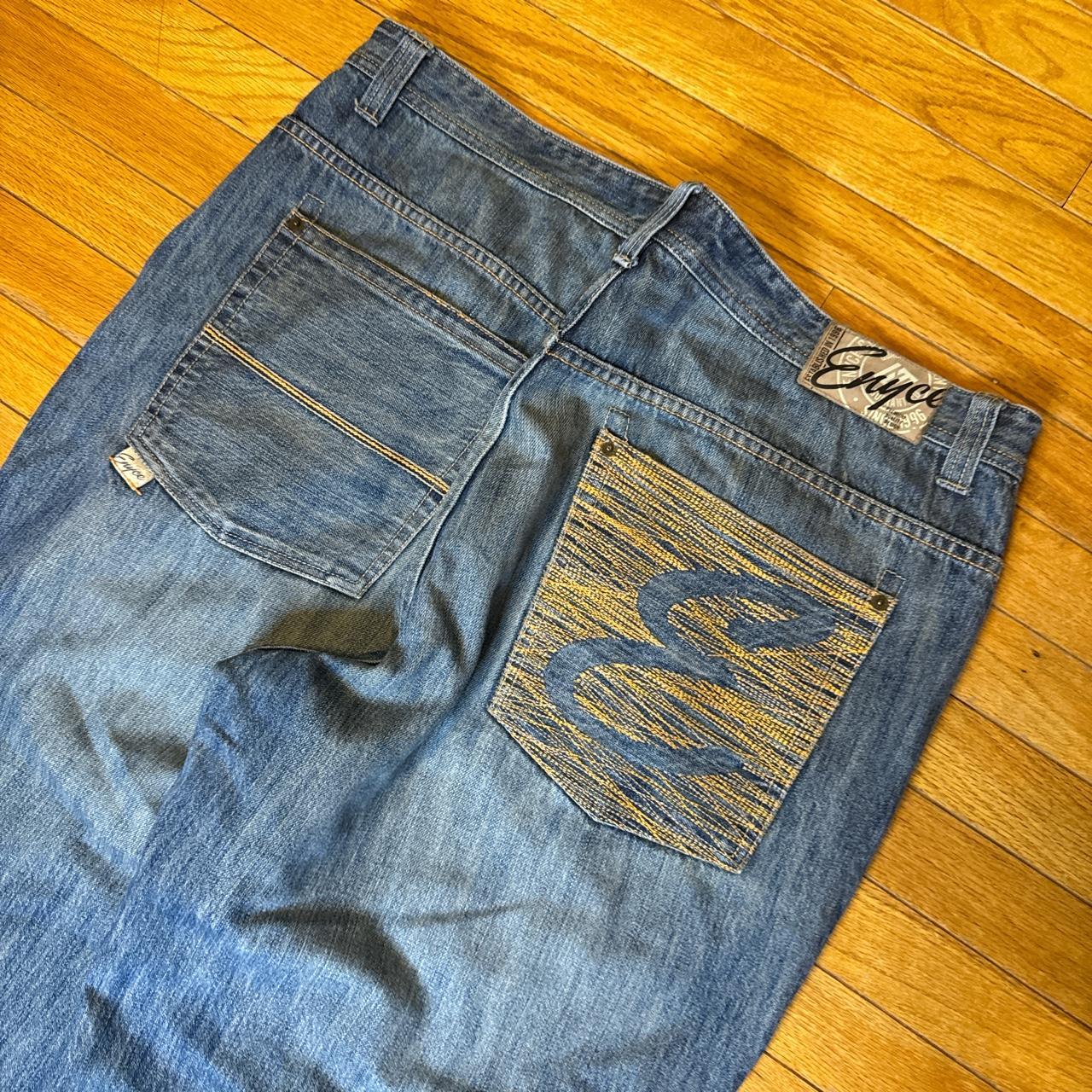 SUPER FIRE BAGGY EMBROIDERED ENYCE JEANS 42 x... - Depop