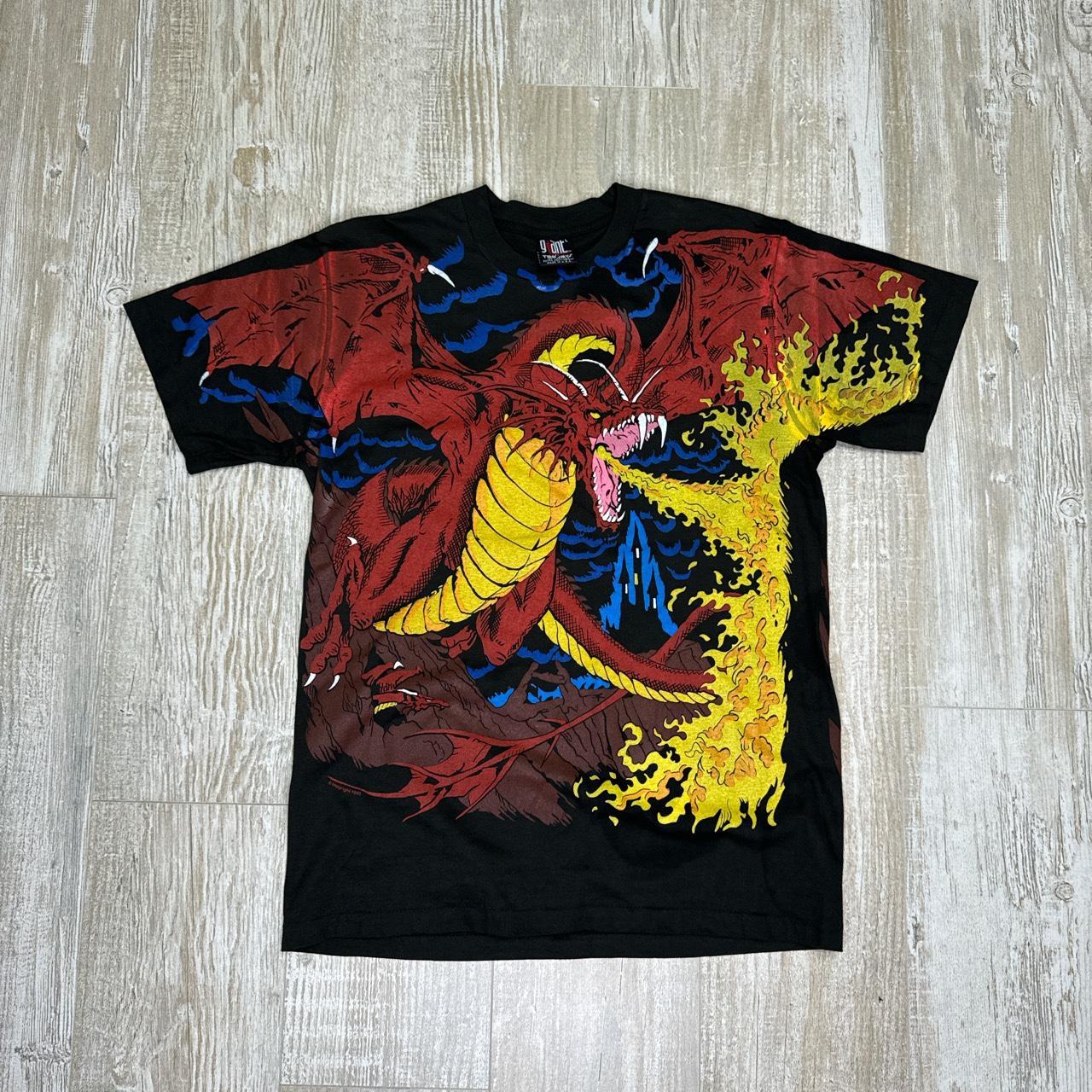 ALL OVER PRINT LIQUID BLUE DRAGON MODERN SINGLE... - Depop