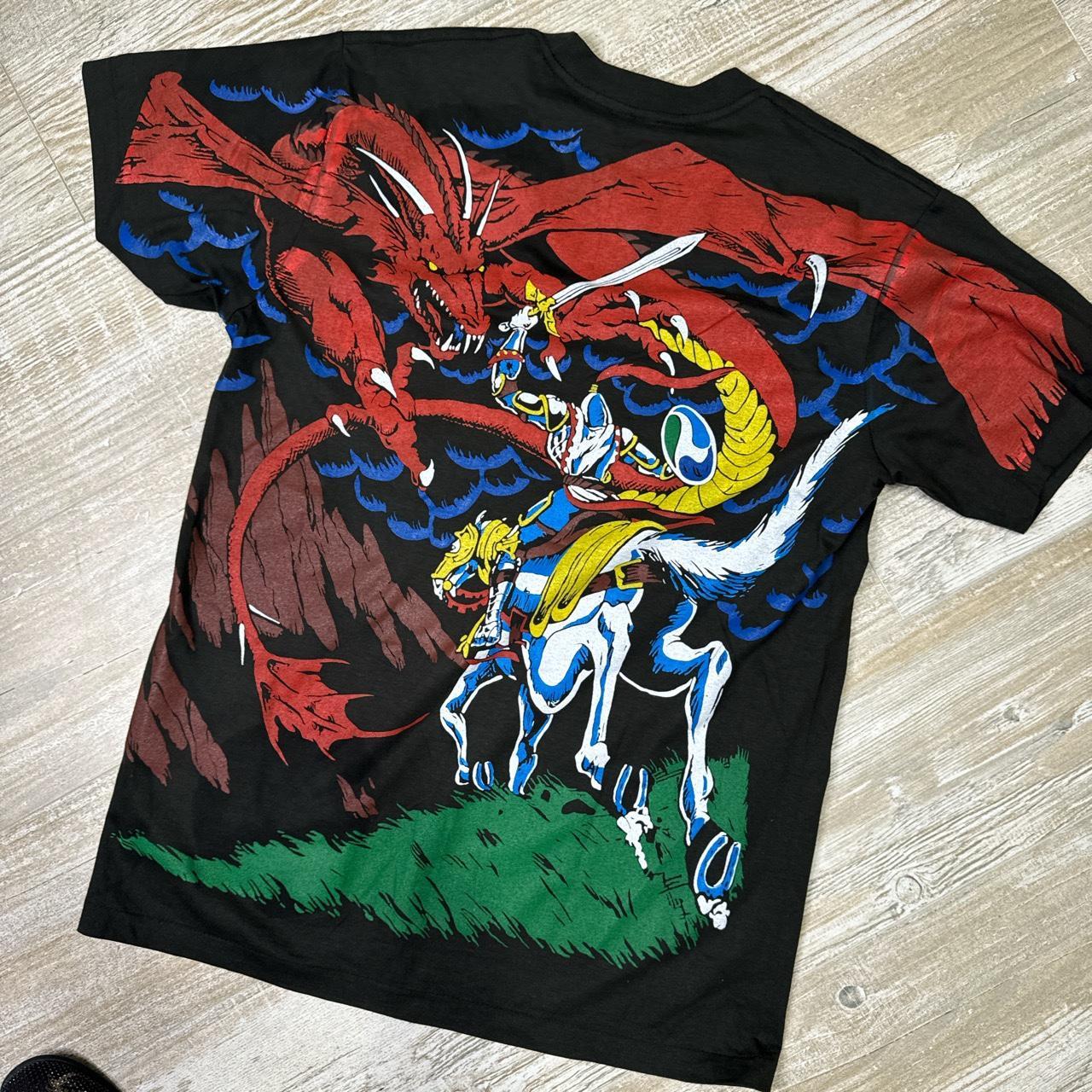 ALL OVER PRINT LIQUID BLUE DRAGON MODERN SINGLE... - Depop