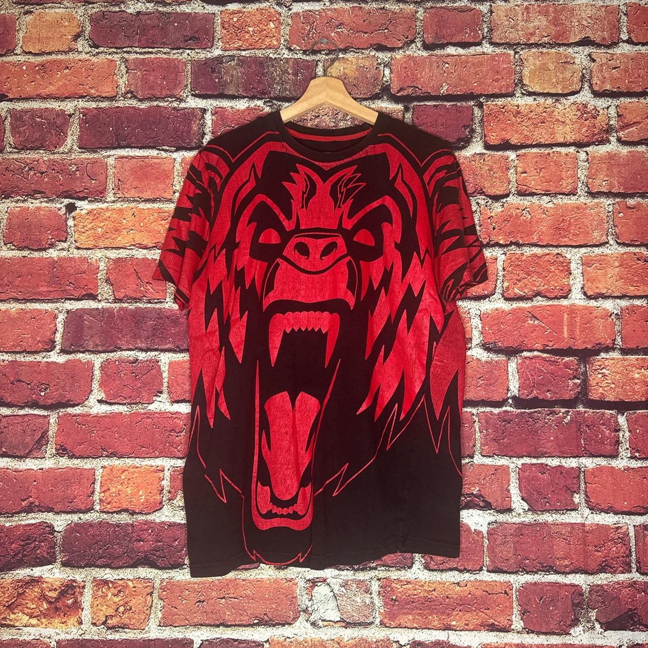 Y2K PUNK ALL OVER PRINT TEE SHIRT SIZE M FREE... - Depop