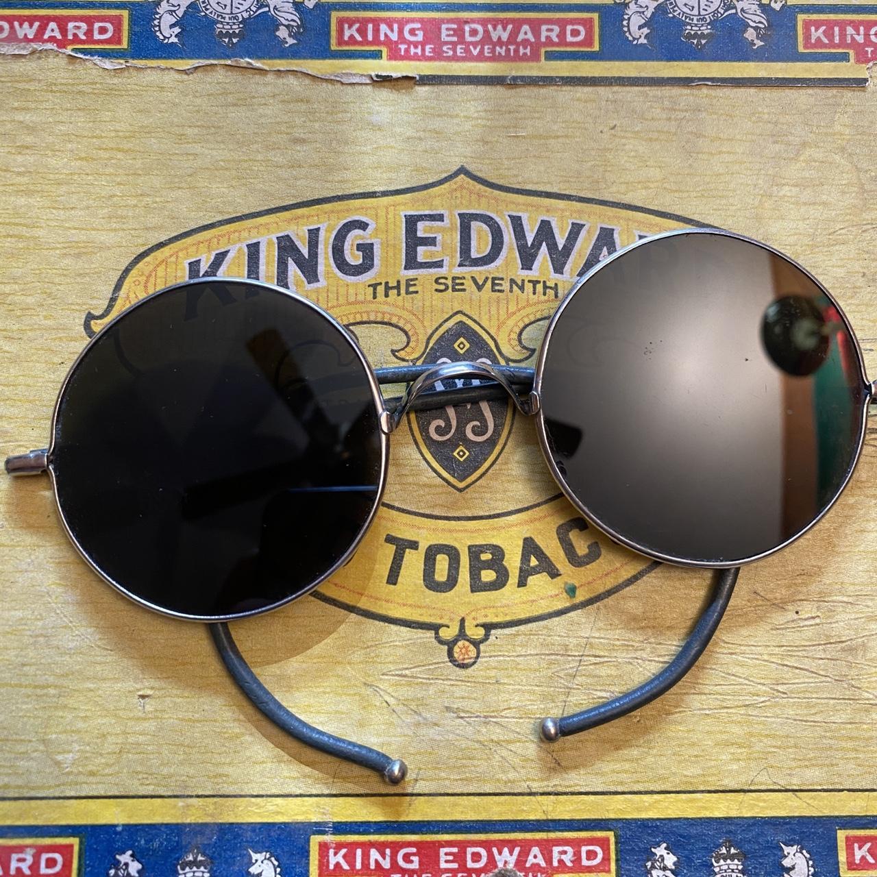 Throwback. Men's Silver and Black Sunglasses | Depop