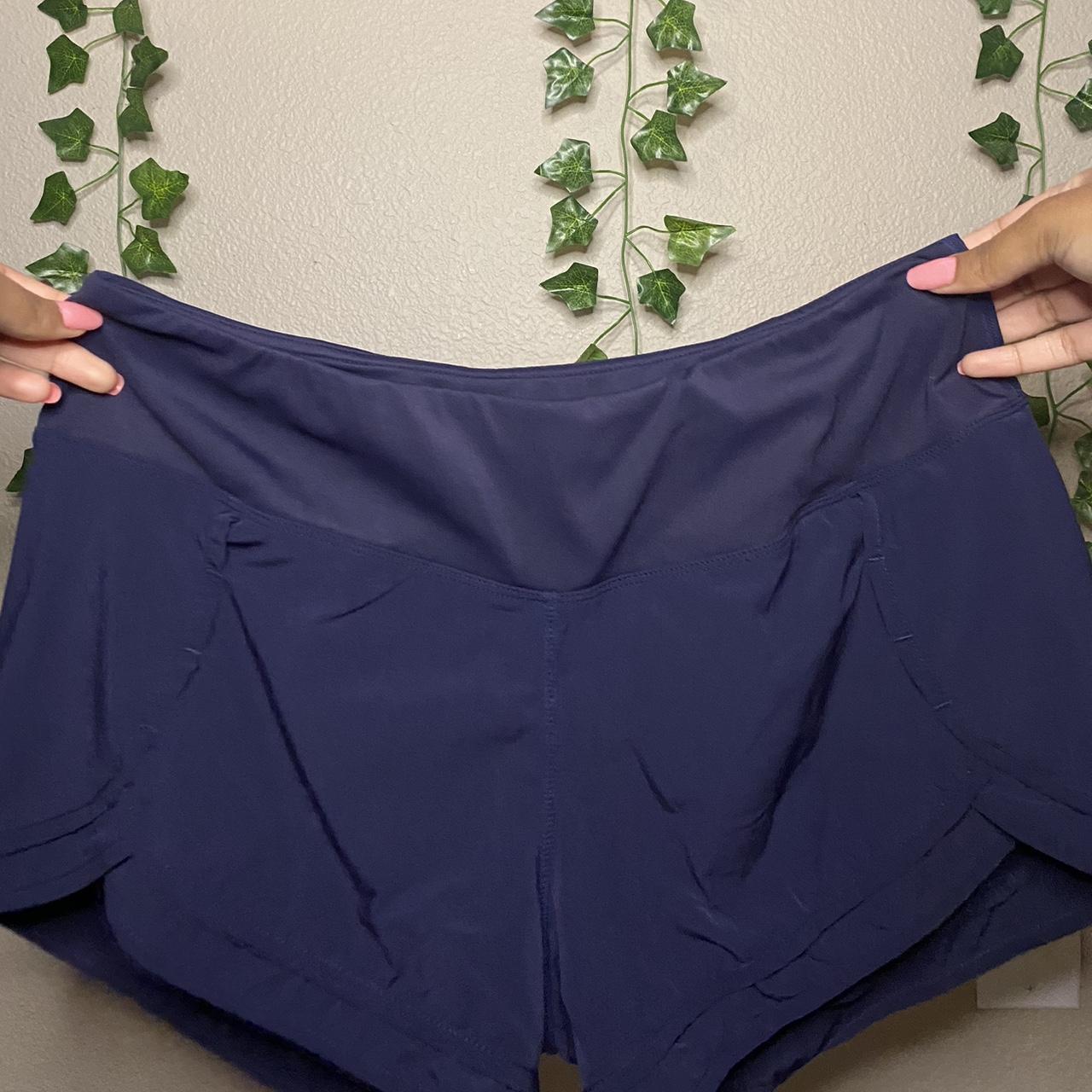 navy blue workout shorts w/ zip pocket on the back.... - Depop