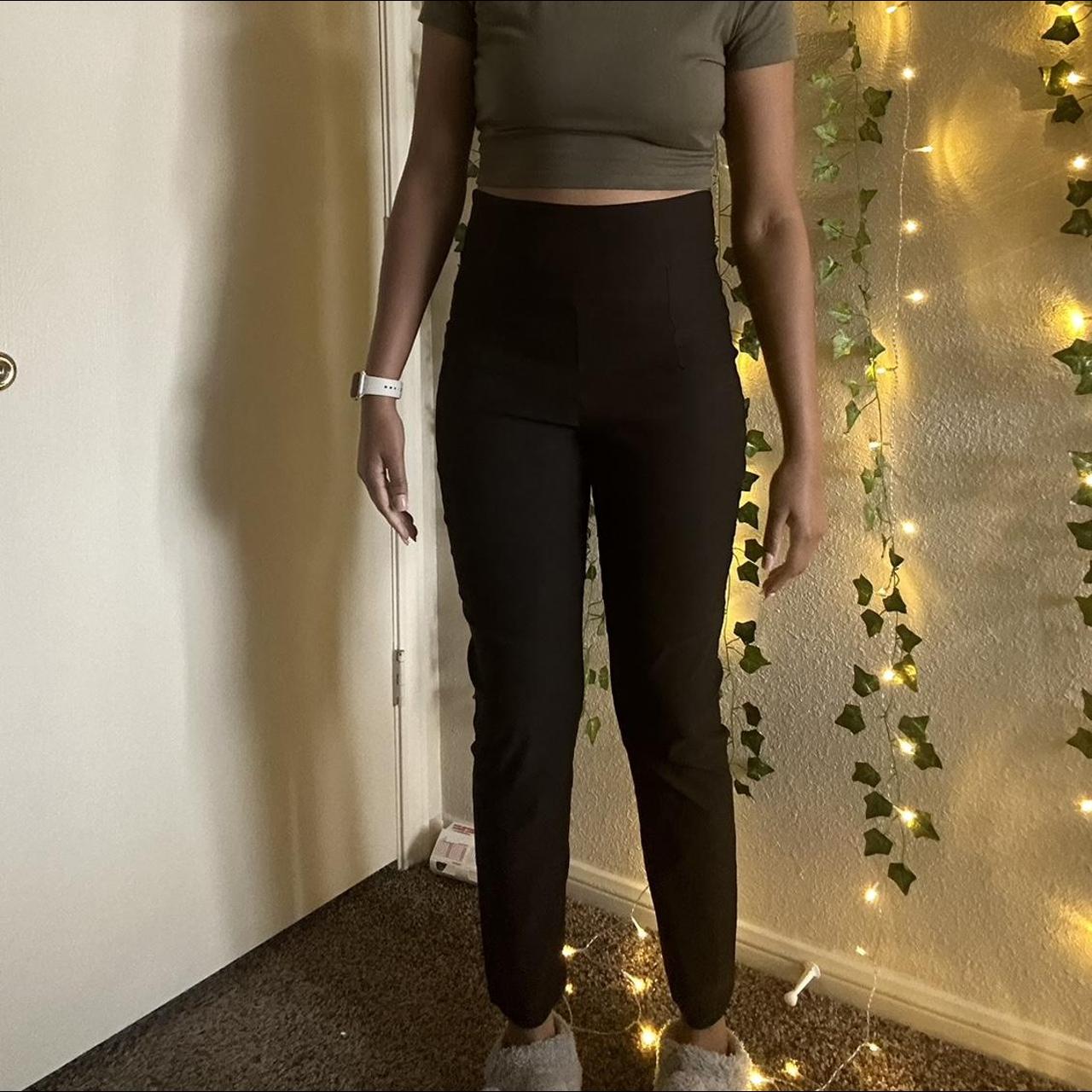 FASHION NOVA fitted black slack pants w/wide... - Depop