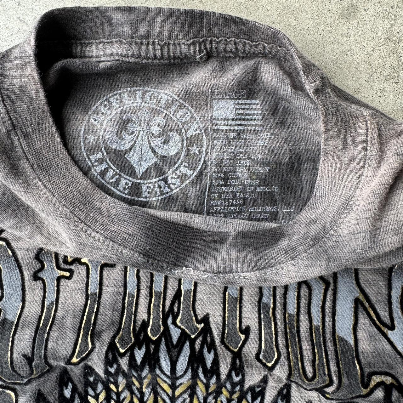 VINTAGE AFFLICTION Grunge-inspired skull graphic... - Depop