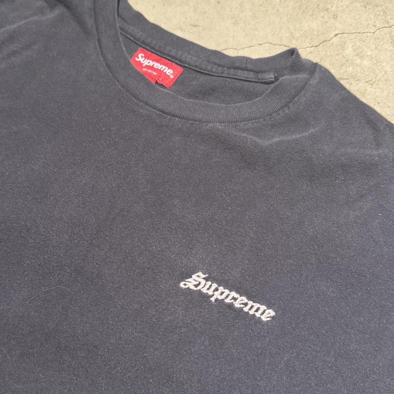 Supreme simple embroidered tee , has some finger... - Depop