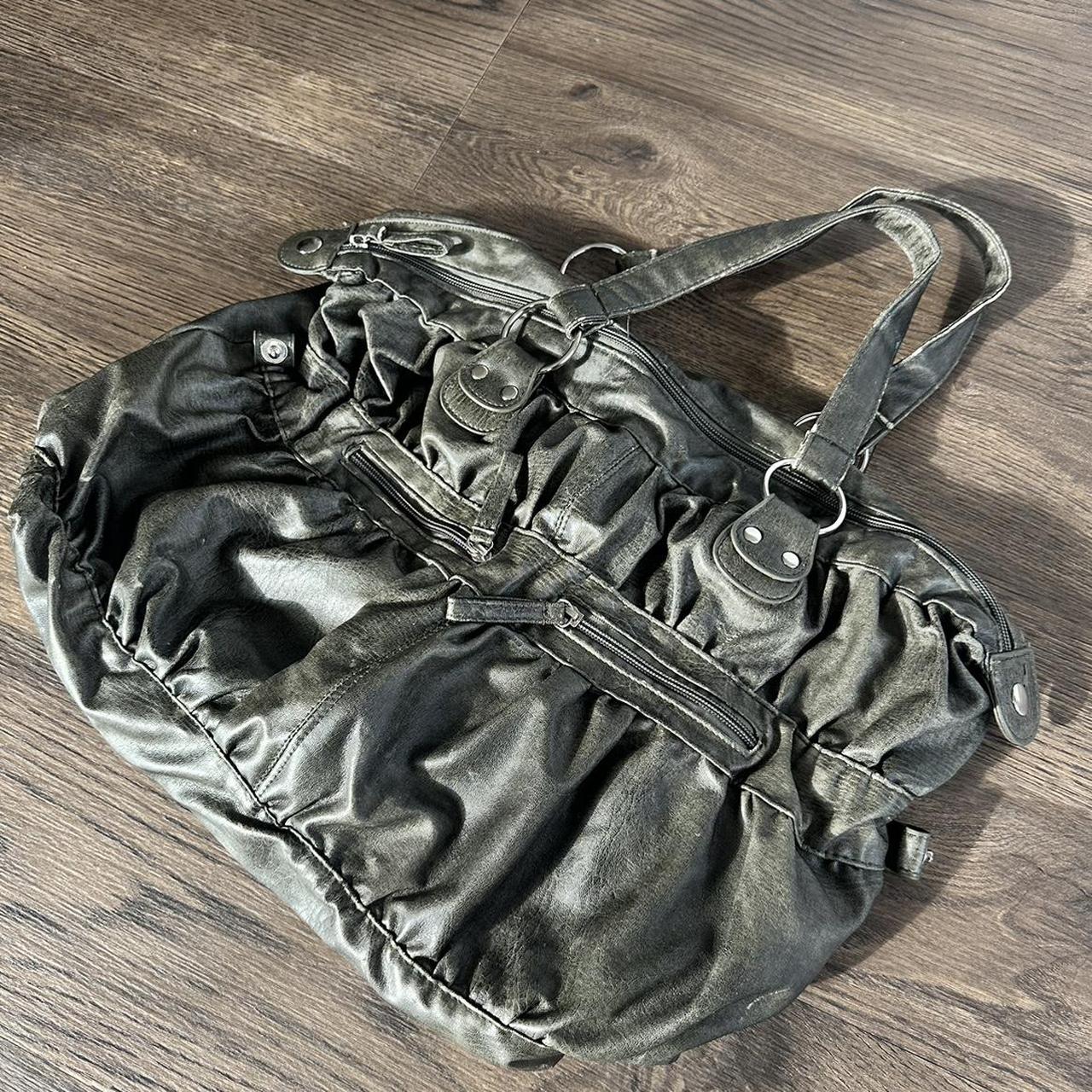 grunge cinched + distressed bag minor flaws as shown... - Depop