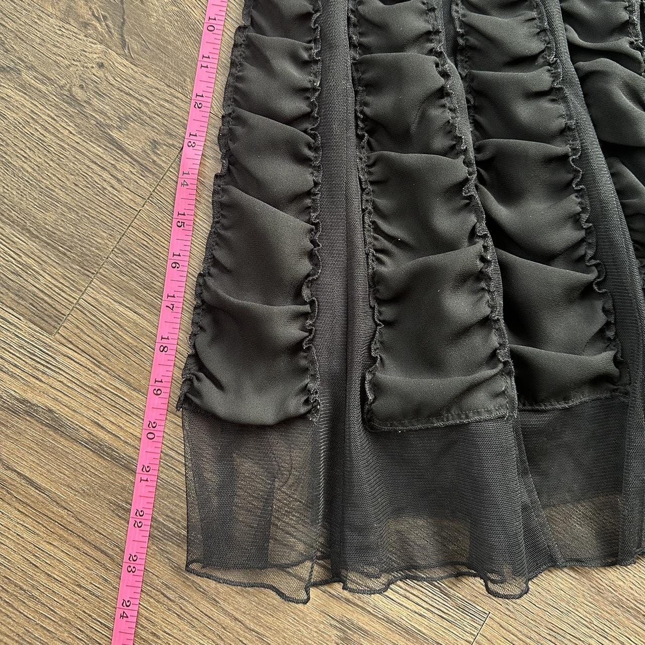 y2k goth black ruffle skirt size 4 - Depop