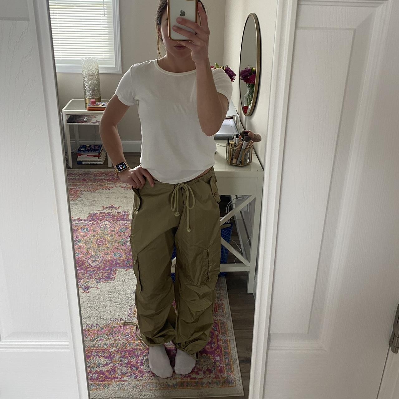 Draw String Parachute Pants - Depop