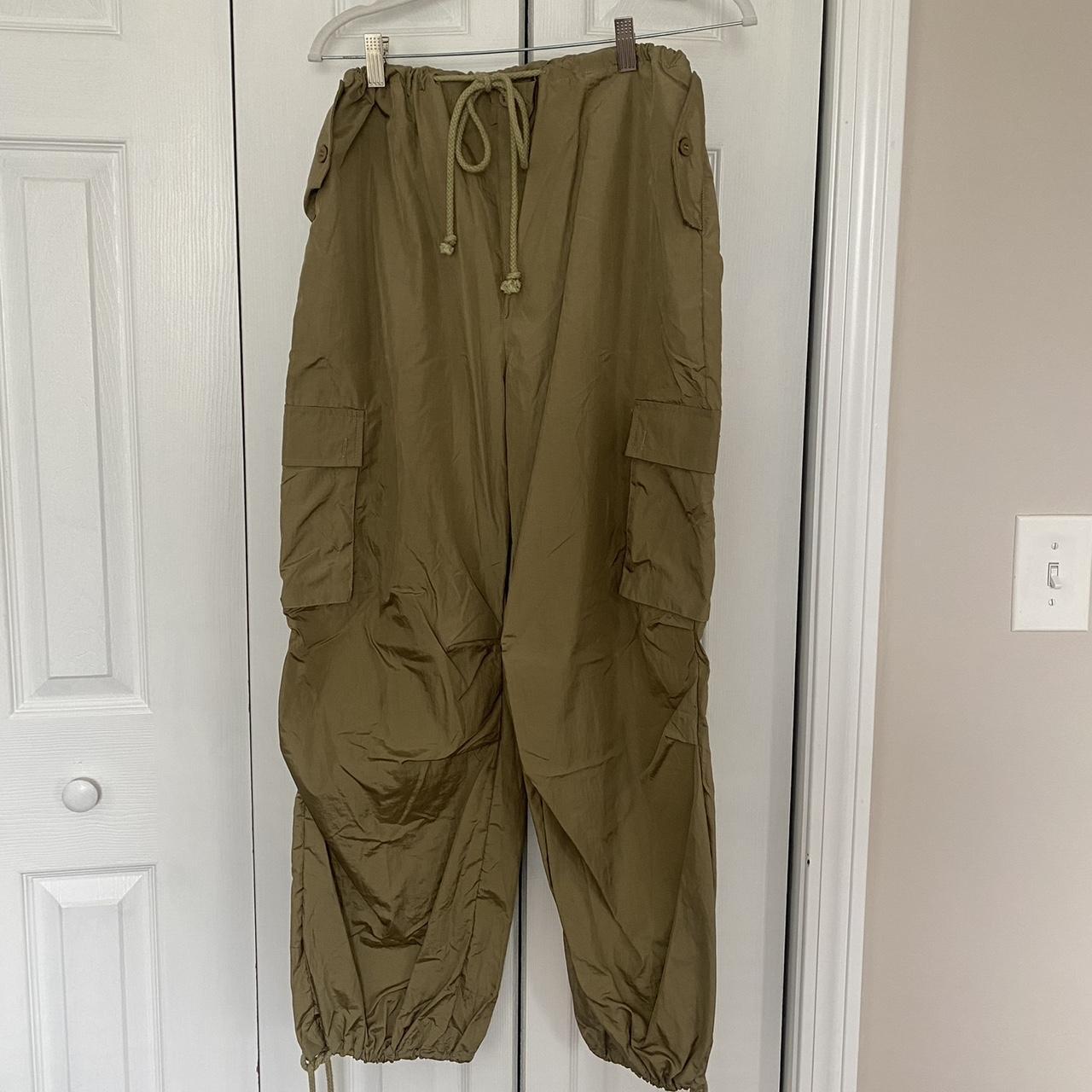 Draw String Parachute Pants - Depop