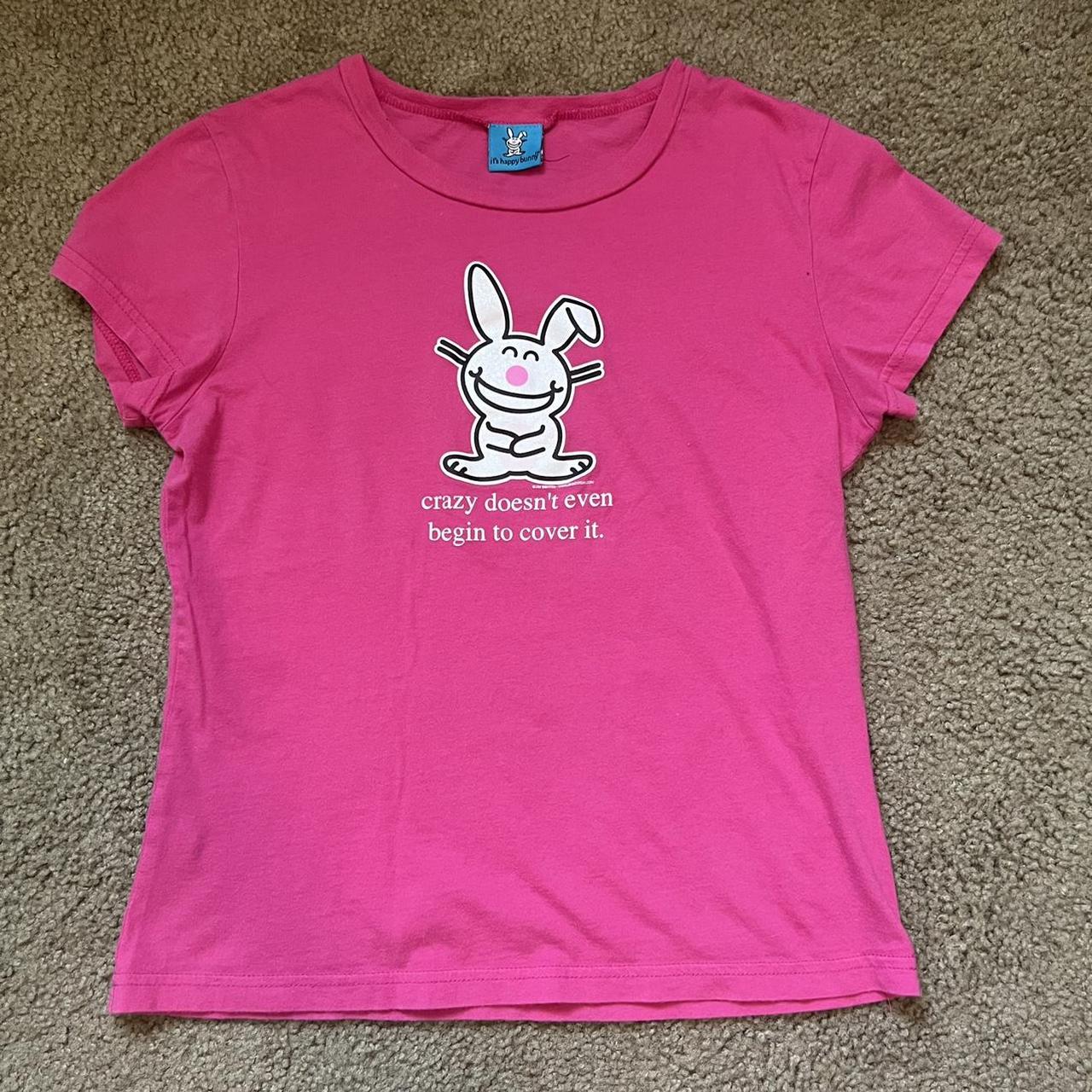 Jim Benton it’s happy bunny hot pink t shirt No... - Depop