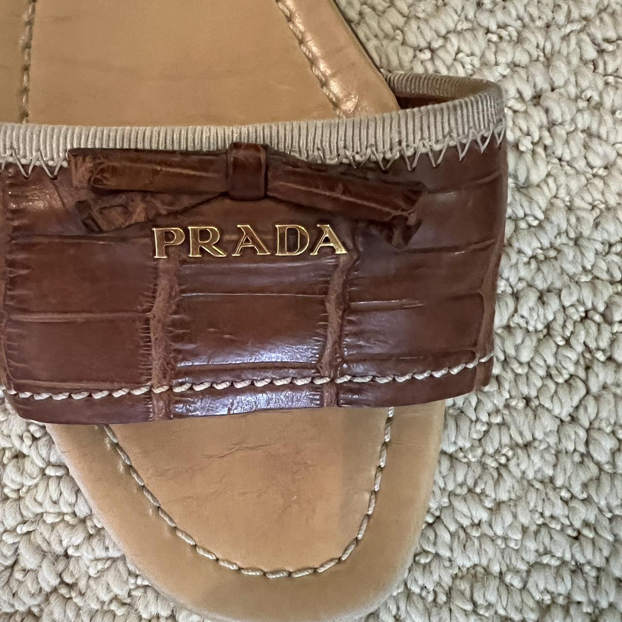Prada Sandals. Worn sandals that are 100% real and... - Depop