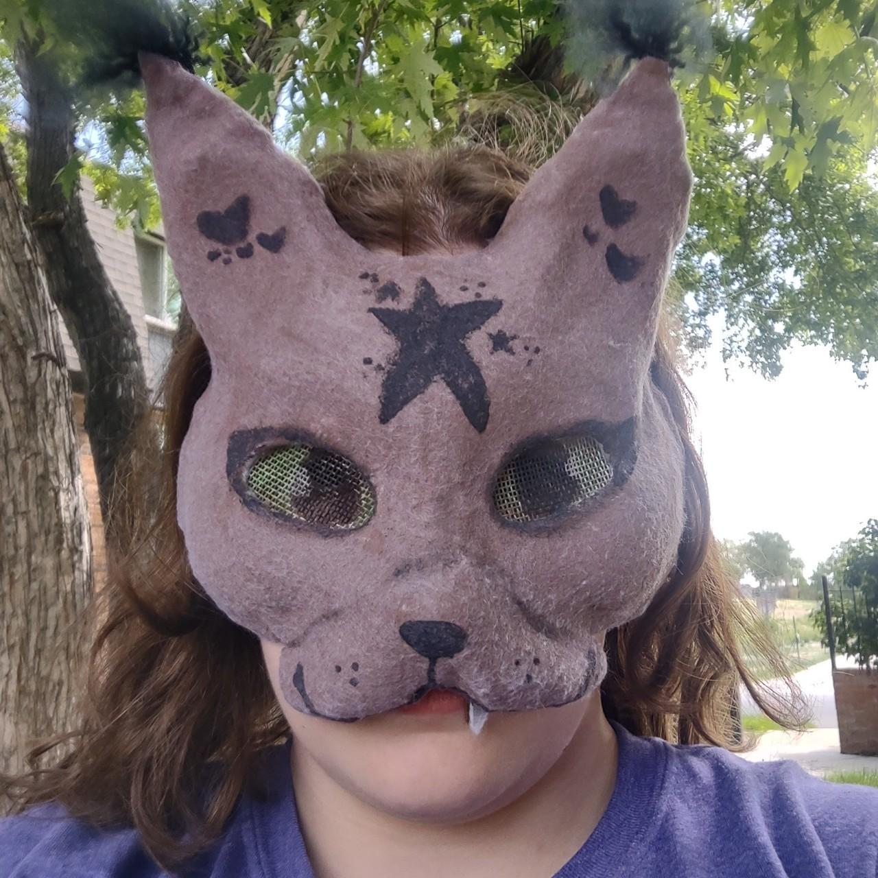 (NOT LINED) brown lynx therian mask. Very minimal... | Depop