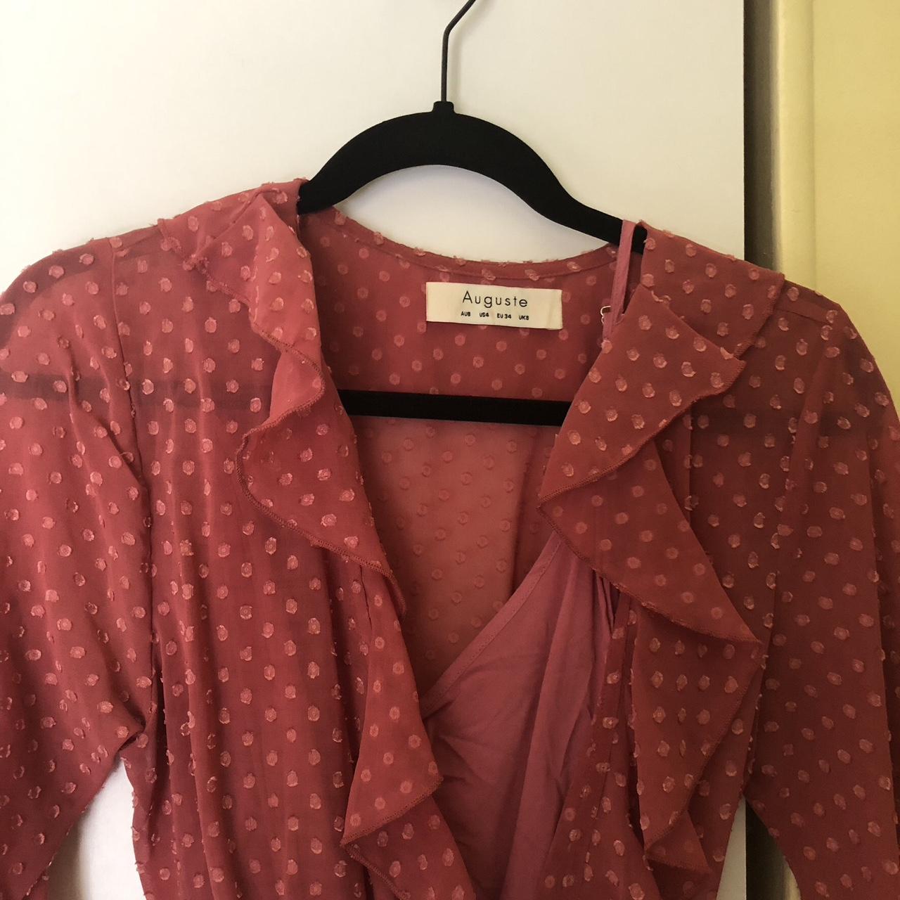 Auguste Pink wrap dress with slip. Last pic is the... - Depop