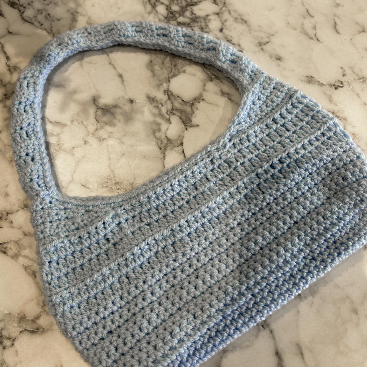 Baby blue crochet bag, summer cute for summer... - Depop