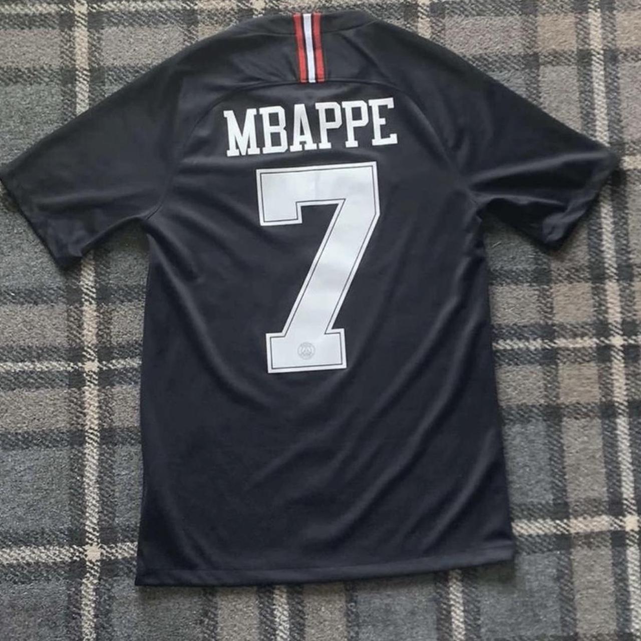 PSG 18/19 third Kylian Mbappe black and white... | Depop