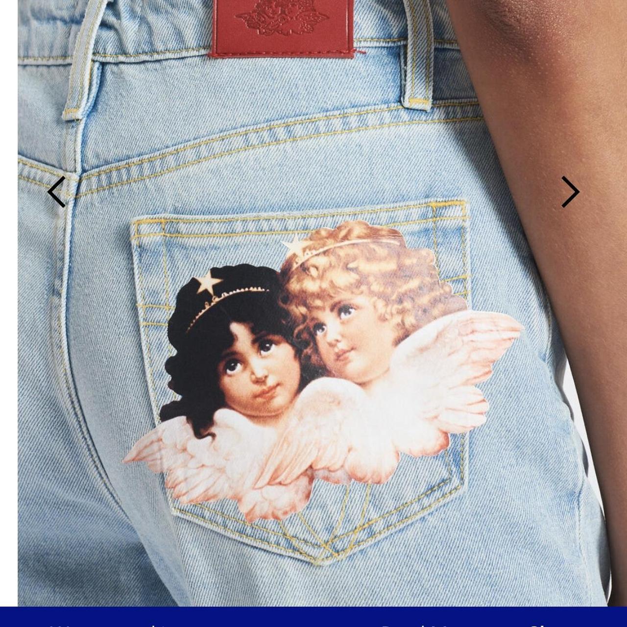 Fiorucci angels patch flare jeans blue . Original... - Depop