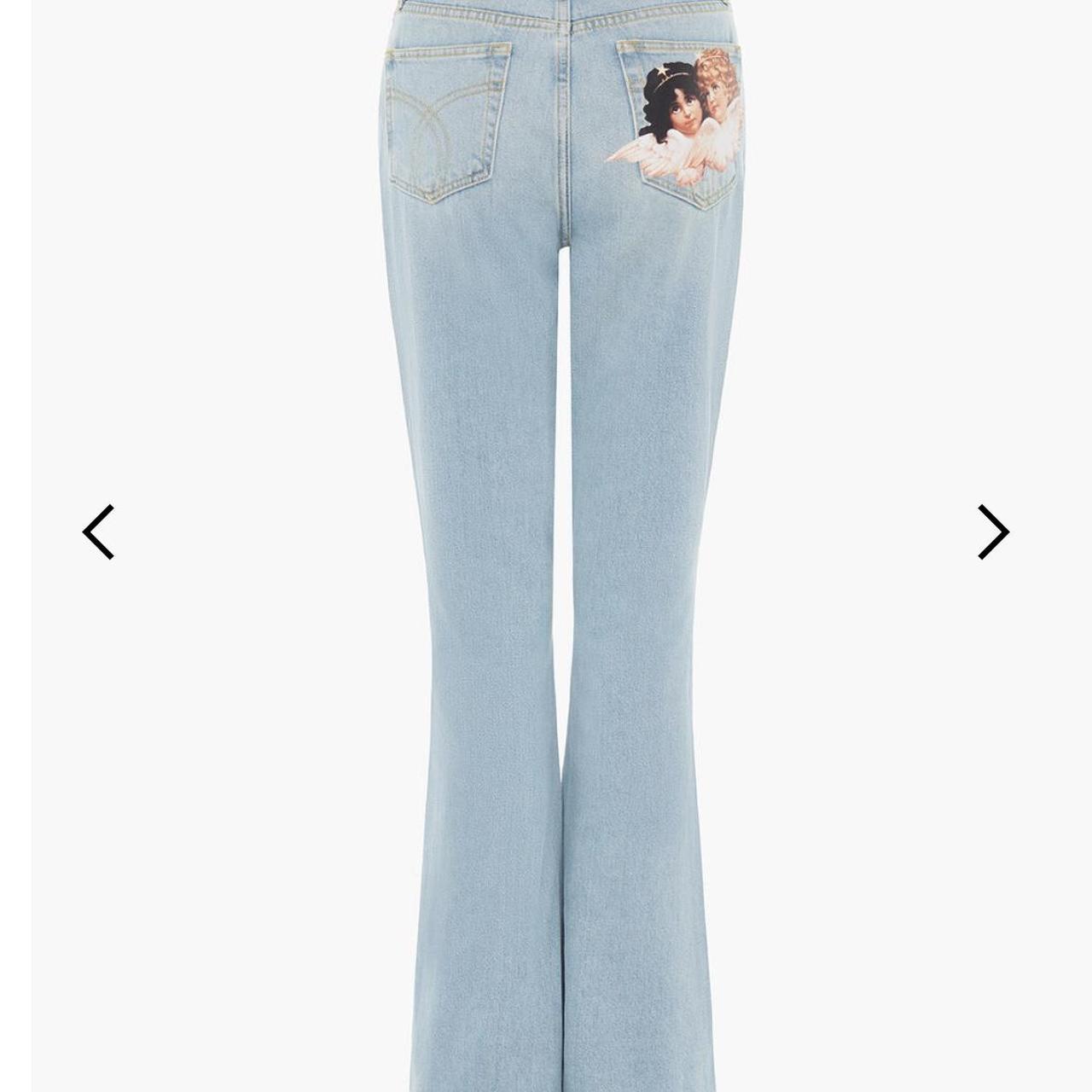 Fiorucci angels patch flare jeans blue . Original... - Depop