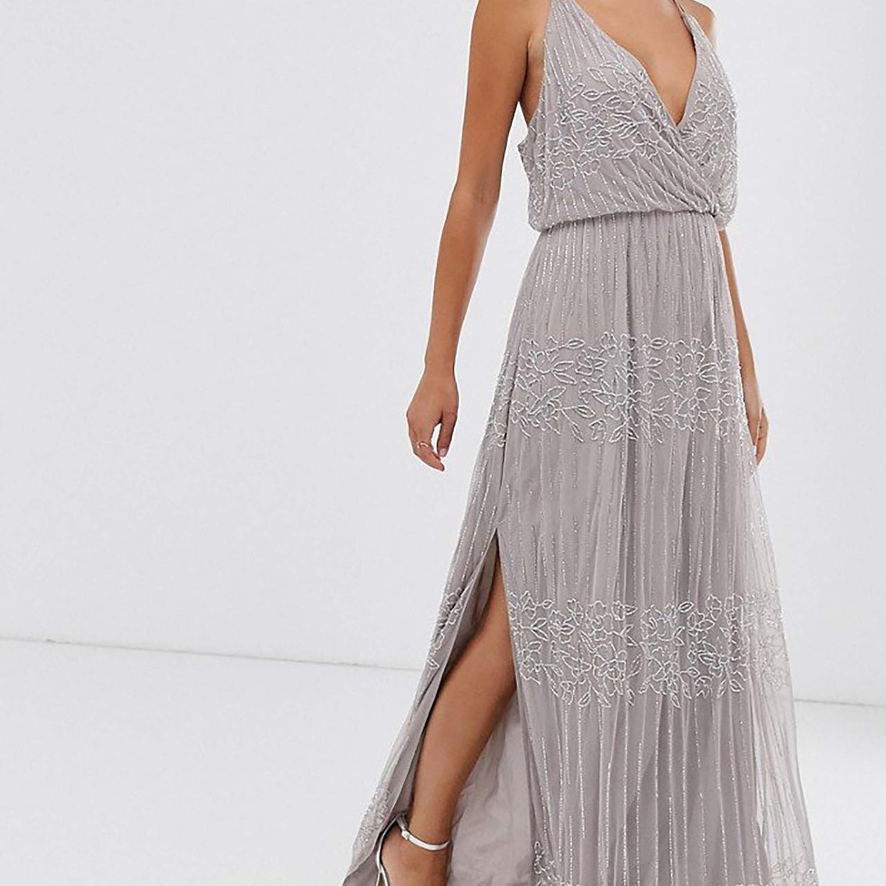 ASOS DESIGN MAXI DRESS IN LINEAR AND FLORAL... - Depop