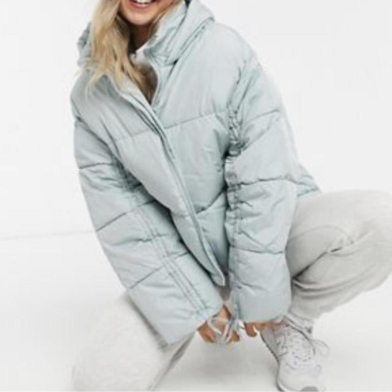 Asos design ruched sleeve puffer jacket in soft... - Depop