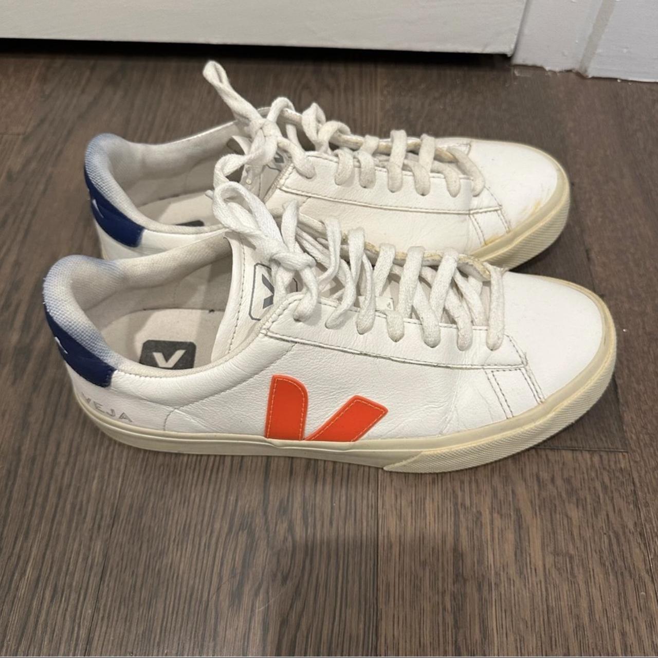 Veja Women's Blue and White Trainers | Depop