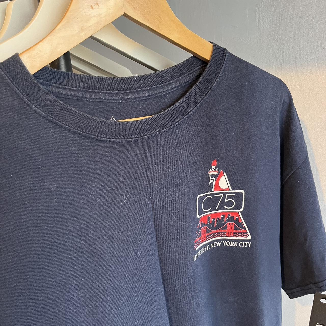 NYC hype fest tee Navy Fits a L nicely - Depop