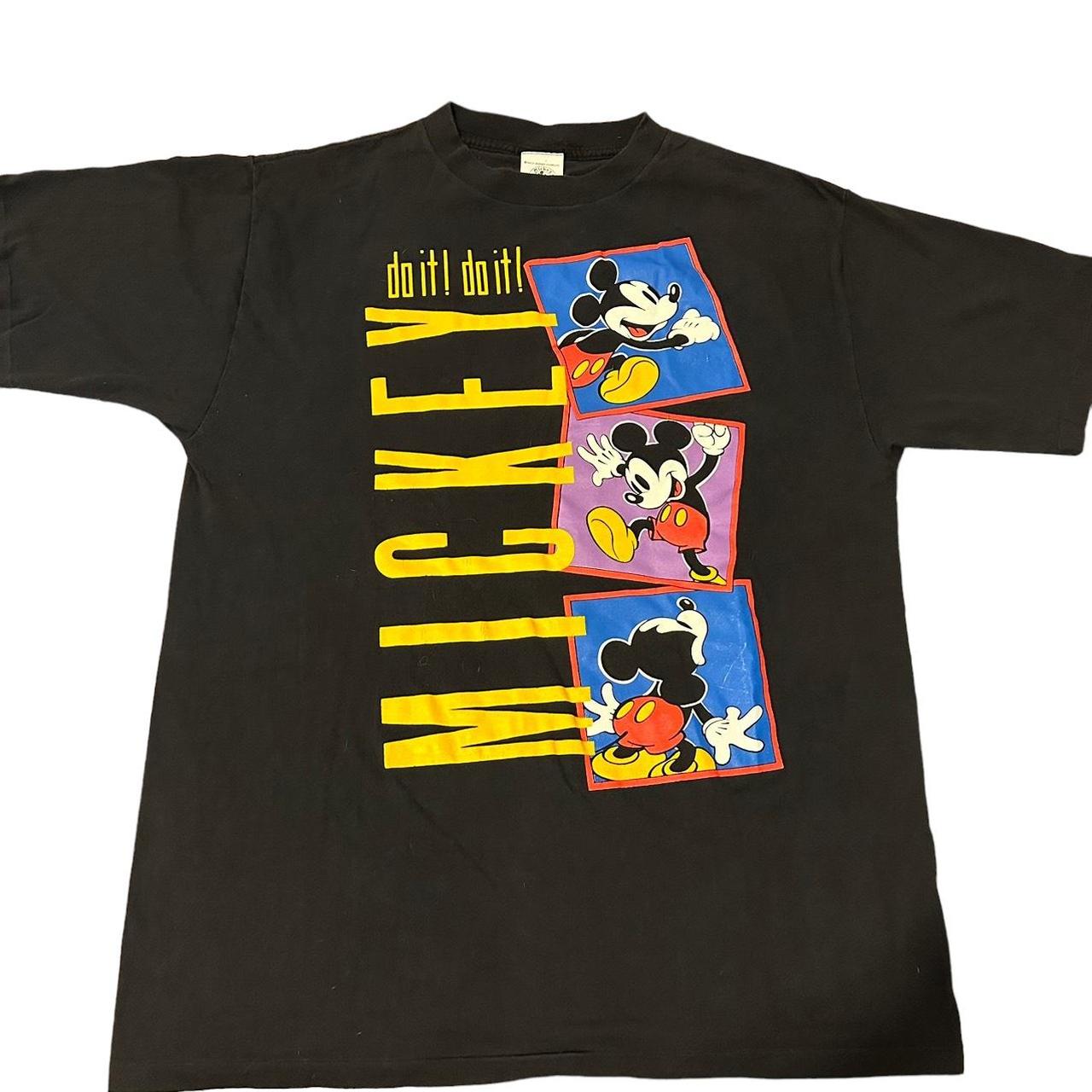 Mickey Mouse ‘DO IT! DO IT!’ single stitch black and... | Depop