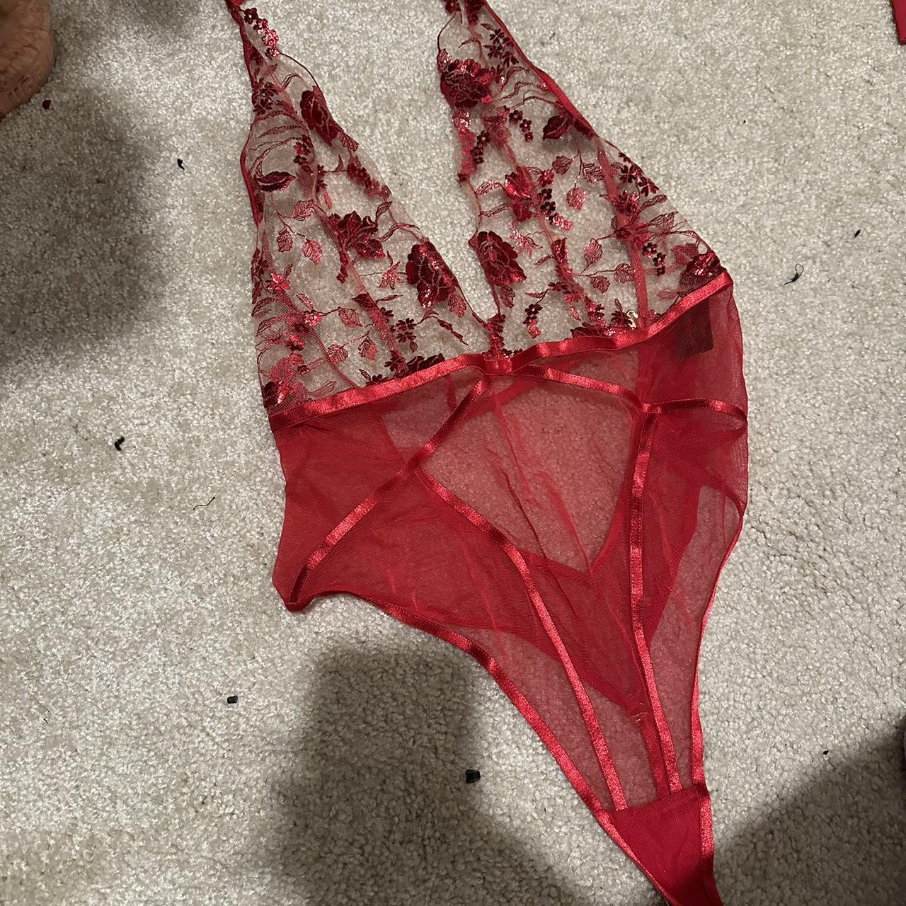 honey birdette WHITNEY RED bodysuit size small.... | Depop