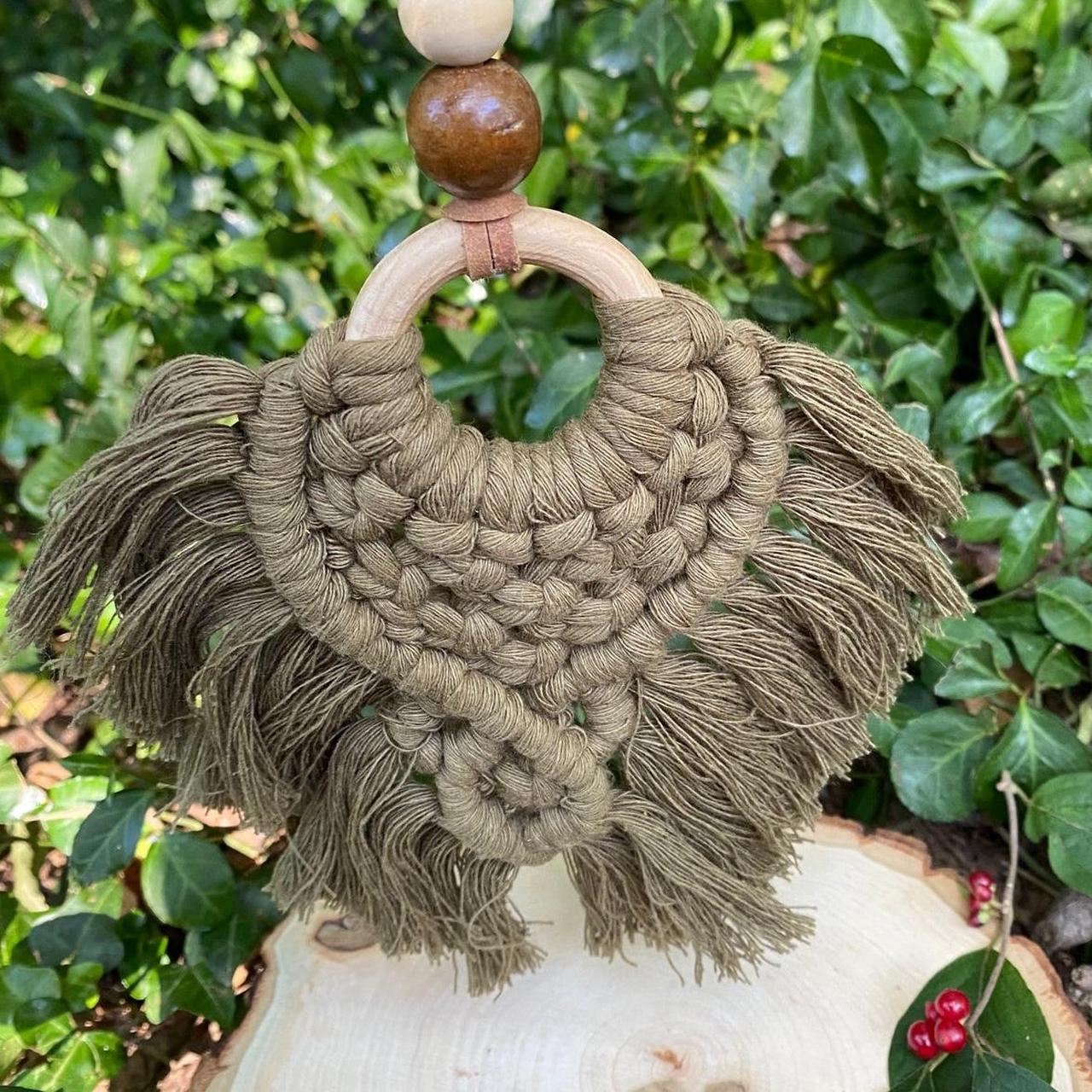 Green Macrame hippie necklace NEW &... - Depop