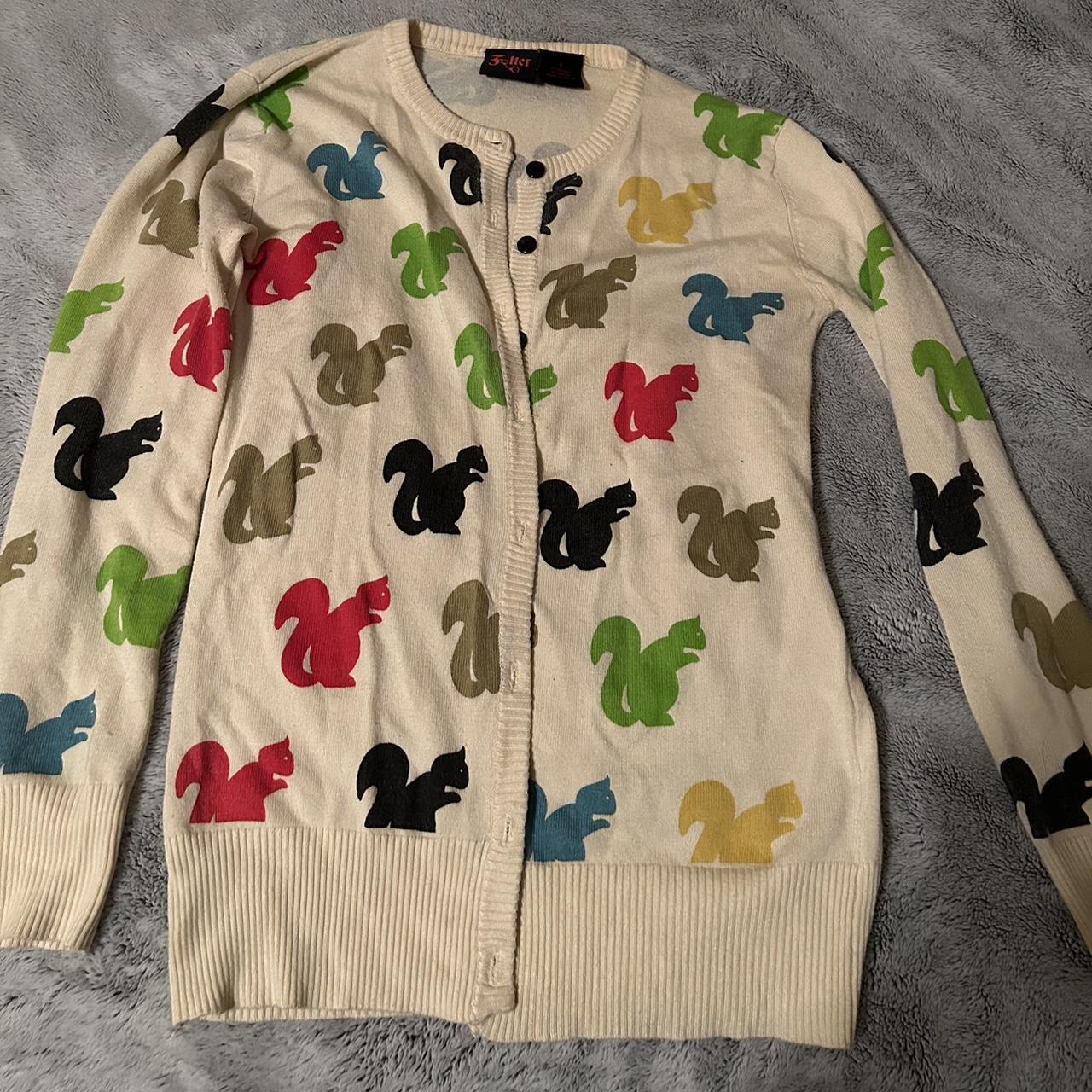 Squirrel cardigan Cute and quirky cardigan perfect... - Depop