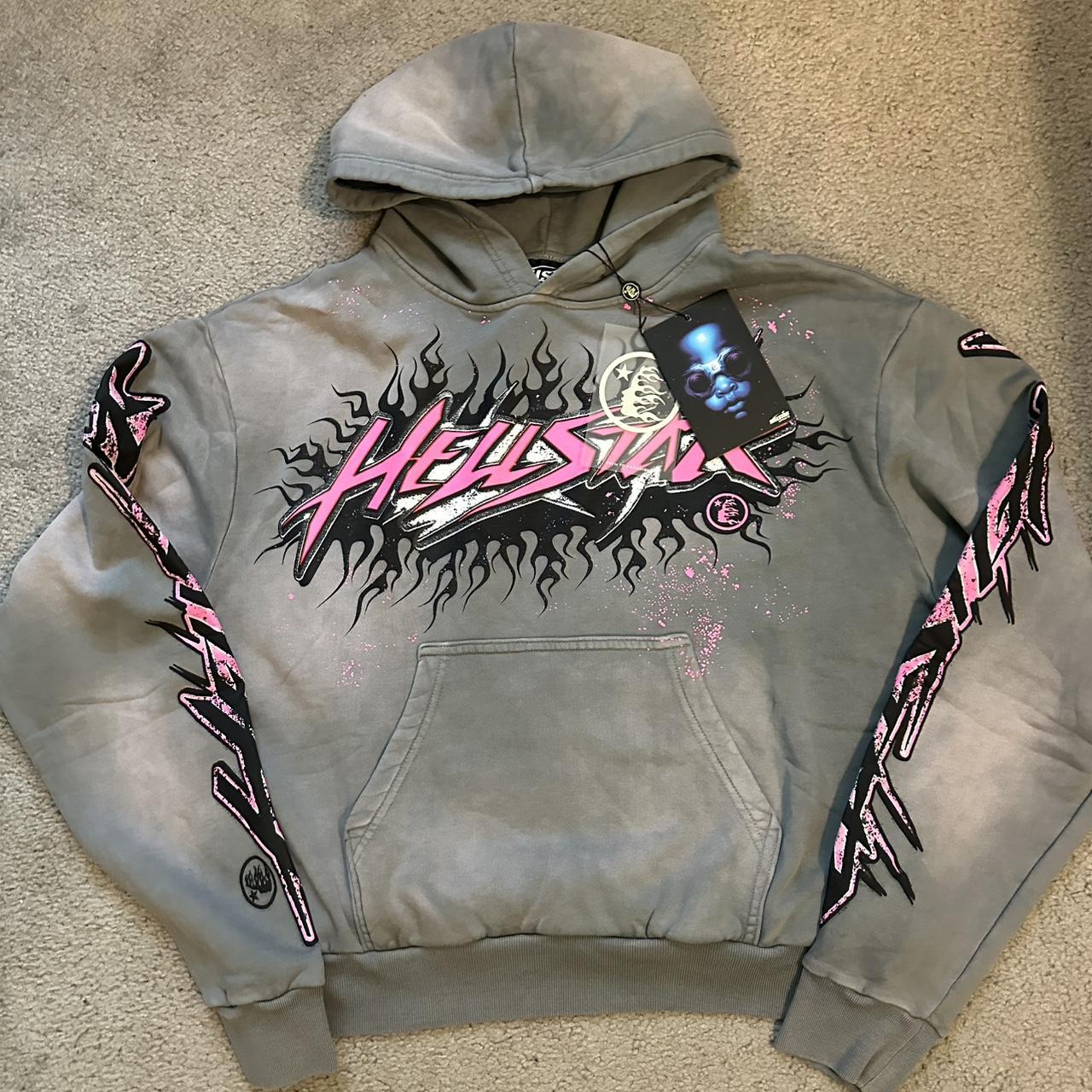 Hellstar Grey Future Flame Sweatsuit (Small) - $500... | Depop