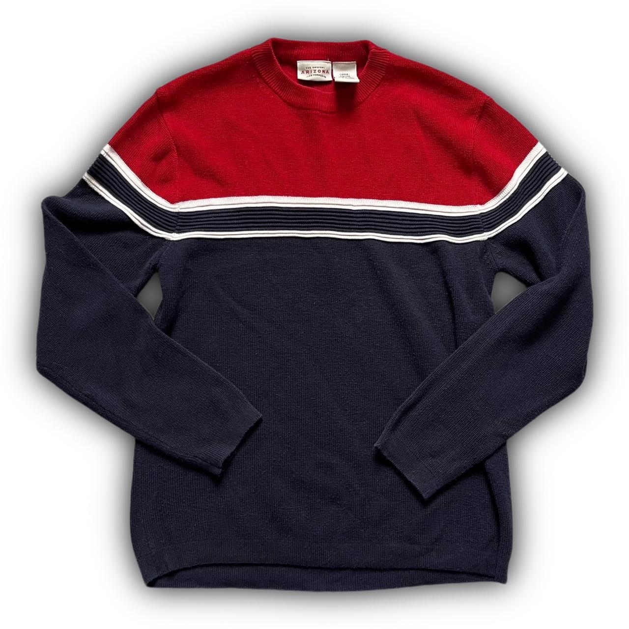 Arizona Women's Red and Navy Jumper | Depop
