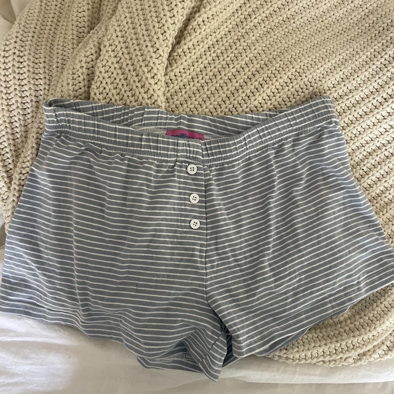 Edikted ‘Striped Low Rise Shorts’ size... - Depop