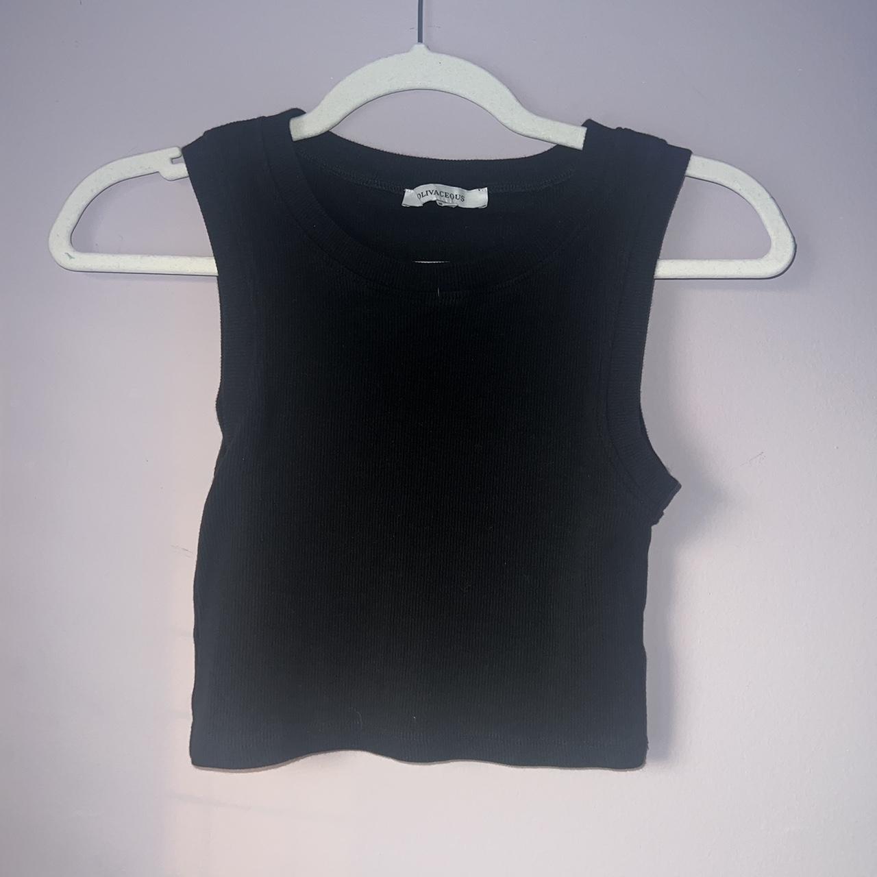 Olivaceous. Basic black tank top, high neck. Comfy... - Depop