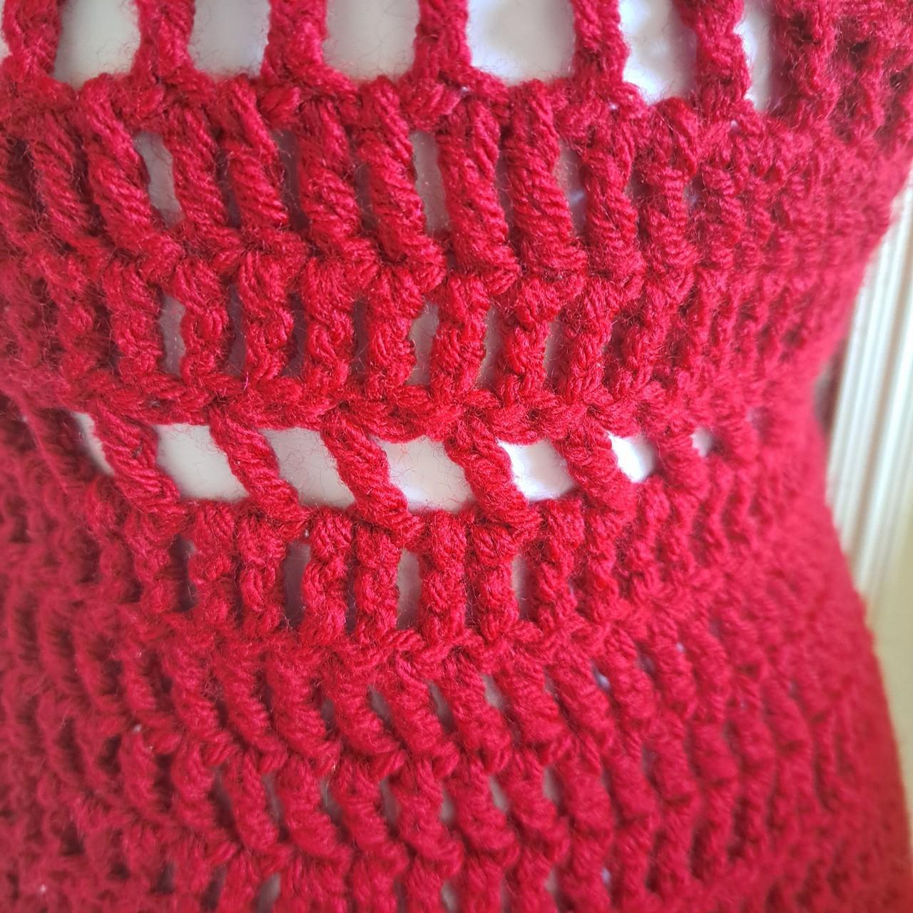 Crochet Red Dress Crochet red dress made in the same... | Depop