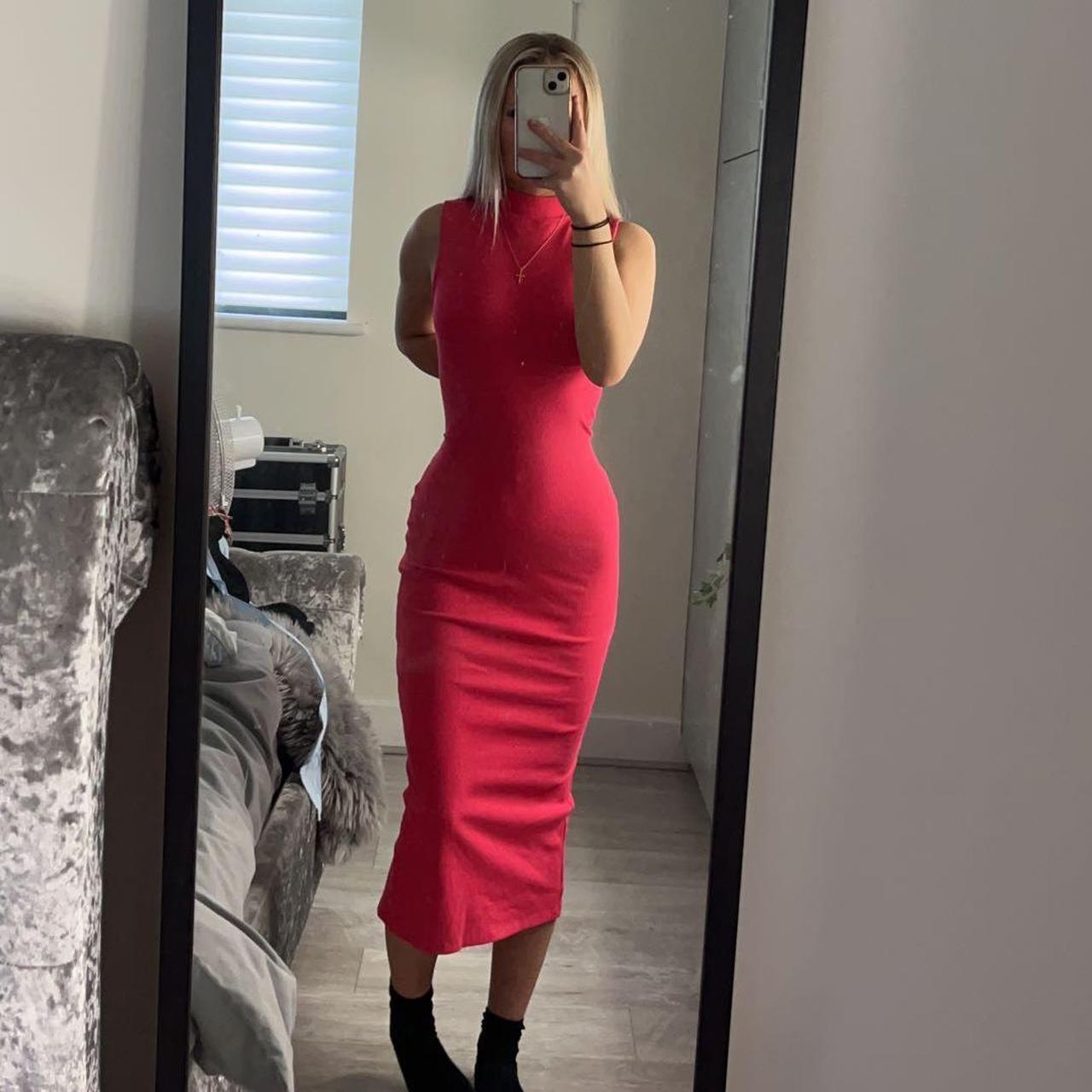 Primark hot pink maxi dress Never worn Thick... - Depop